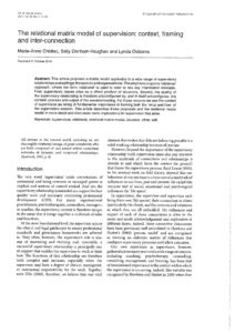 The relational matrix model of supervision - GANZ